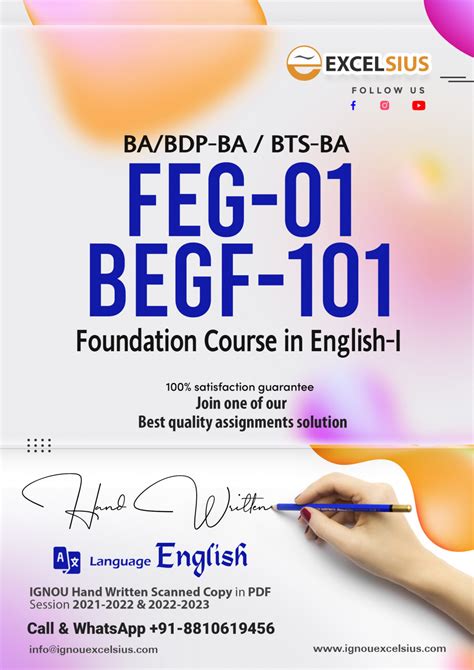 IGNOU FEG 01 BEGF 101 English 2022 23 Handwritten Scan PDF Ignouexcelsius