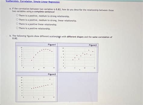 Solved A If The Correlation Between Two Variables Is 082