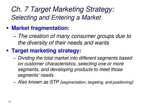 Ppt Ch 7 Target Marketing Strategy Selecting And Entering A Market