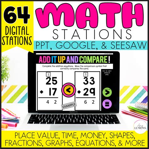 BUNDLE Digital Math Activities SEESAW Google Slides PP Amy Lemons