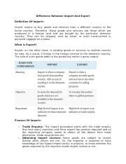 Understanding The Difference Between Import And Export Course Hero