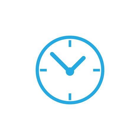 Blue Clock Icon Isolated On White Background Vector Illustration