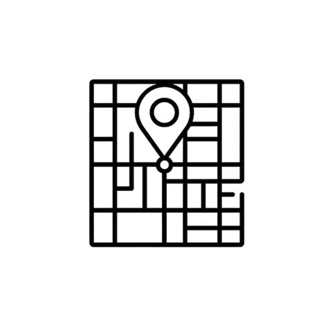 Premium Vector Map Linear Icon Vector Silhouette