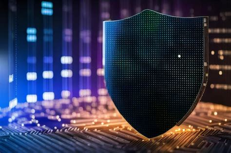 Premium Vector Digital Security Shield With Binary Circuit Digital Security Shield With Binary