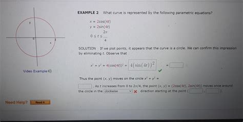 Solved EXAMPLE What Curve Is Represented By The Following Chegg
