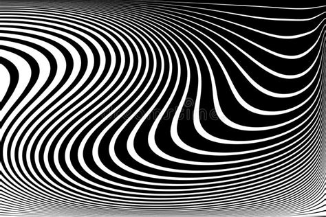 Wavy Lines Pattern With 3d Illusion And Twisting Movement Effect Stock