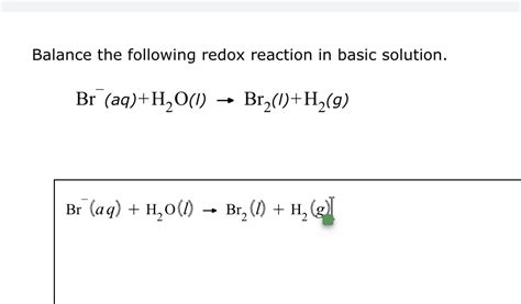 Solved Balance The Following Redox Reaction In Basic