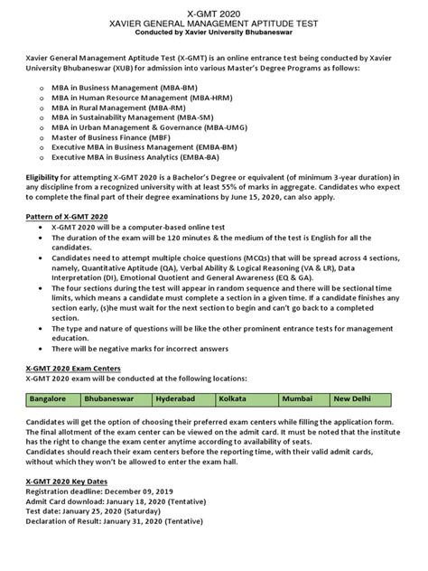 X Gmt 2020 Sample Questions Pdf Test Assessment Master Of