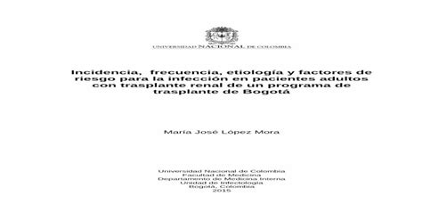 Incidencia Frecuencia Etiología Y Factores De Riesgo · Tabla 4