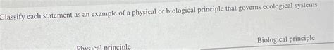 solved classify each statement as an example of a physical