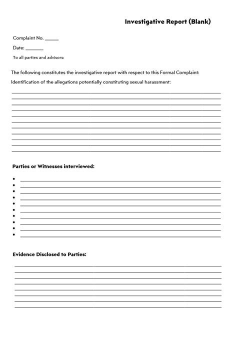 Investigation Report Template Free Report Templates
