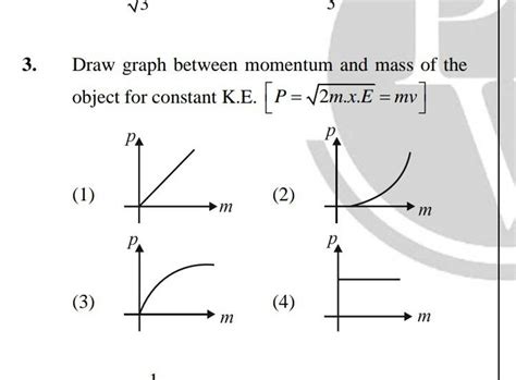 Draw Graph Between Momentum And Mass Of The Object For Constant K E [p