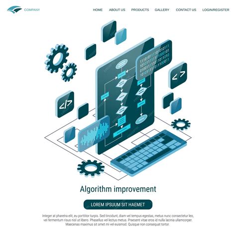 Premium Vector Algorithm Improvement Program Coding Software Development 3d Isometric Vector