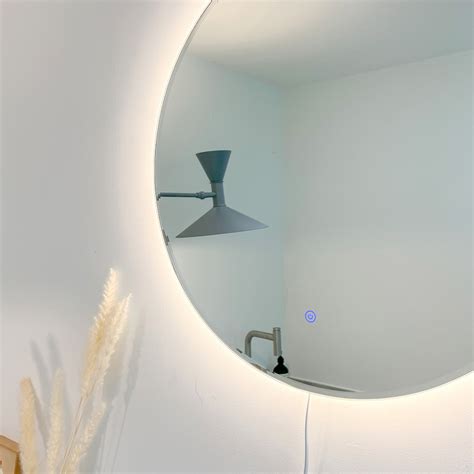 아워프레임 원형 벽거울 Led 간접조명 화장대 욕실 거울 아워프레임