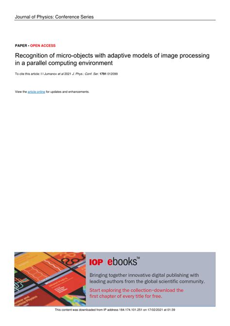 Pdf Recognition Of Micro Objects With Adaptive Models Of Image