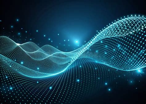 Dynamic Data Flow Visualization A Futuristic Illustration Of Interconnected Particles And Lines