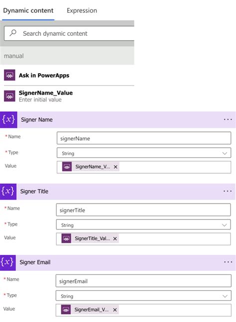 expanding power automate series send an envelope through a custom