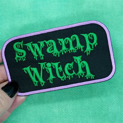 Swamp Witch Embroidered Name Tag Iron On Patch Junkyard Witch