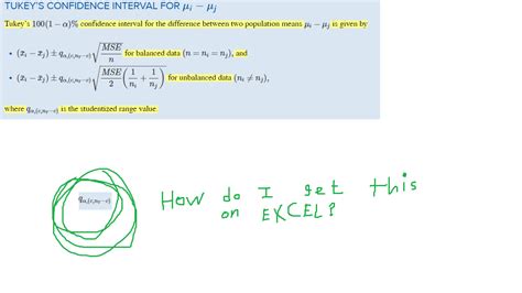 Solved How Exactly Do I Get The Q For Tukey In EXCEL Also Chegg Com