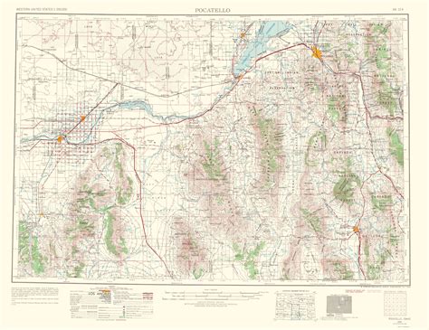 Topographical Map Pocatello Idaho Quad Usgs 1963 23 X 2983 Vi