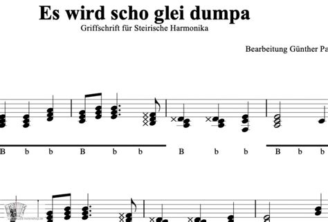 Es Wird Scho Glei Dumpa In Griffschrift Volksmusik Notenshop