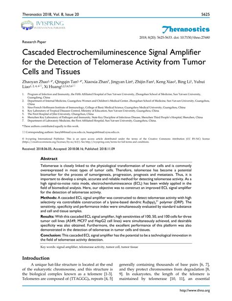 Pdf Cascaded Electrochemiluminescence Signal Amplifier For The
