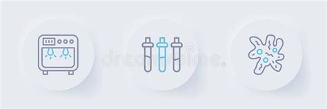 Set Line Cell Reagent Bottle And Biosafety Box Icon Vector Stock Illustration Illustration