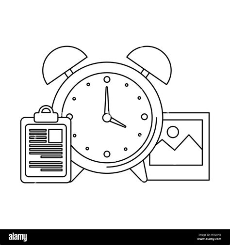 Alarm Clock With Checklist Icon Stock Vector Image Art Alamy