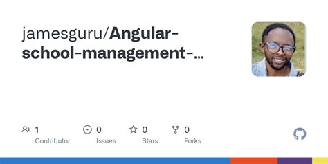 GitHub Jamesguru Angular School Management System