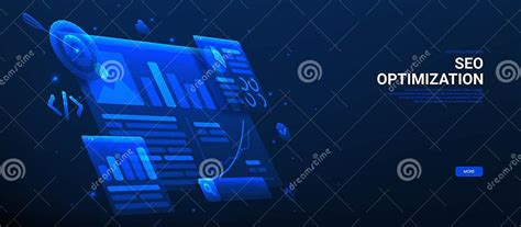 Horizontal Banner Of Seo Optimization Stock Illustration Illustration Of Development Success