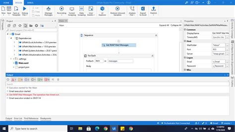 Get Imap Mail Messages The Operation Has Timed Out Exception Help Uipath Community Forum