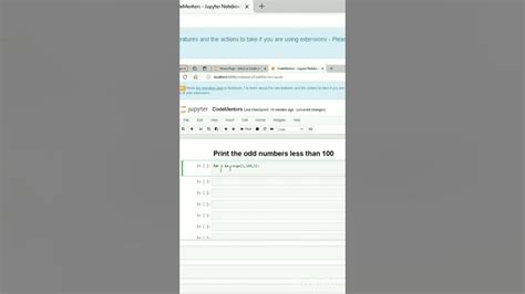 Print Odd Numbers In Python Shorts Python Coding Programming