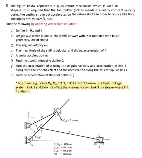 Solved 1 The Figure Below Represents A Quick Return