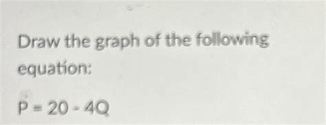 Solved Draw The Graph Of The Following Equation P Q Chegg