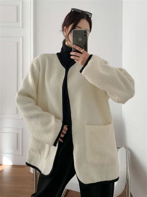 미아레지나 루즈핏 빅포켓 모헤어 울 자켓