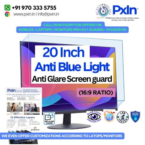 Monitor Anti Glare And Anti Blue Light Screen Guards Pxin