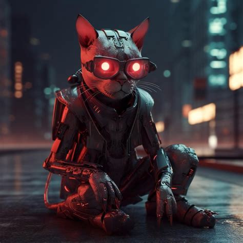 Premium Photo Cyberpunk Cat Alpha 06
