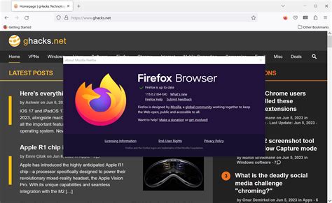 Firefox 115 0 2 Fixes A Security Issue And Several Crashes Ghacks Tech News