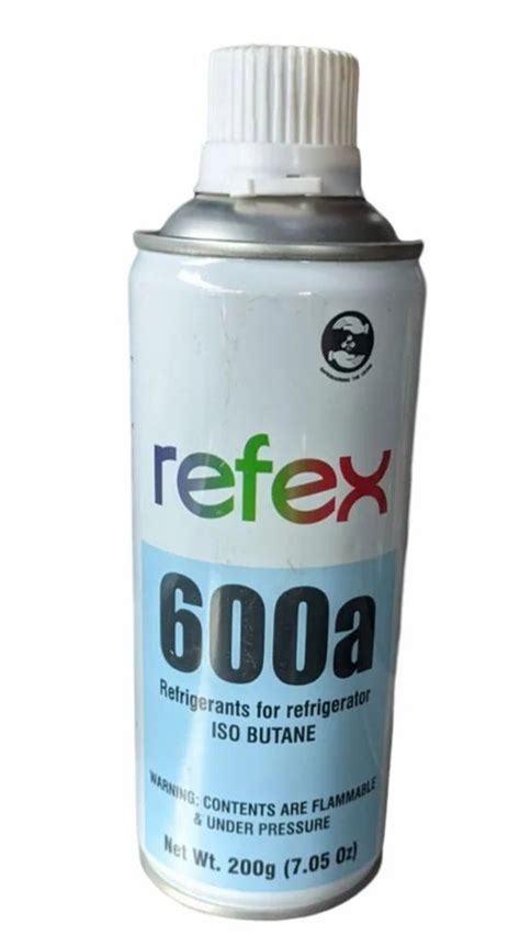 Refex R600a Refrigerant Gas 26 Degree Celsius Packaging Size 200g At