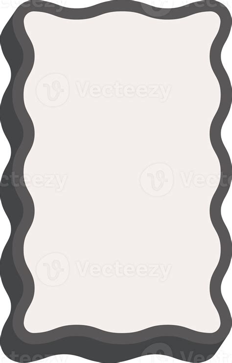 Wavy Rectangle Frame Scallop Edge Box Outline Squiggle Border Groovy Zigzag Abstract Shape