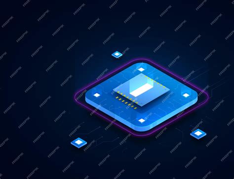 Free Vector Realistic Microchip Processor Background