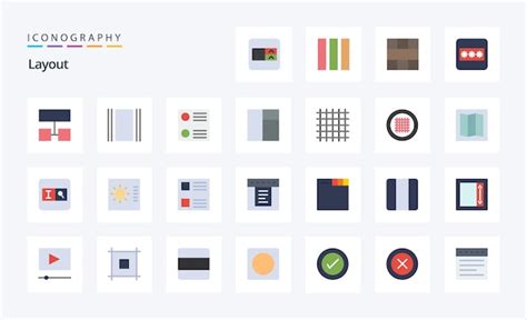 Premium Vector 25 Layout Flat Color Icon Pack