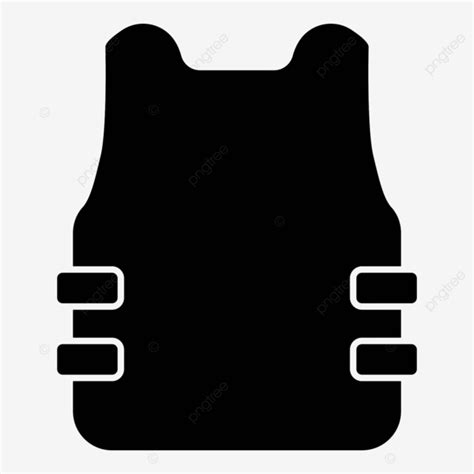 Flatstyle Vector Illustration Of A Black Bulletproof Vest Flak Jacket