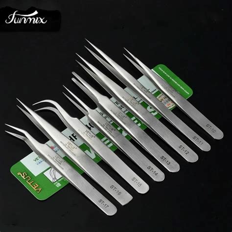 100 Vetus St 시리즈 스테인리스 스틸 인조 속눈썹 핀셋 정전기 방지 눈썹 핀셋 시계 제작 도구eyebrow