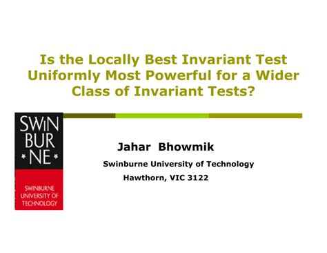 Pdf Is The Locally Best Invariant Test Uniformly Most Powerful For A