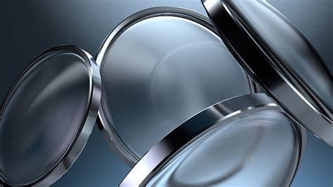 투명한 파란색 원근감 젖빛 렌즈 금속 프레임 추상 섬세하고 분위기 우아하고 현대적인 3d 렌더링 배경 자료 0명에 대한 스톡 사진 및 기타 이미지 Istock