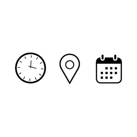 Premium Vector Address Time And Date Icon Vector Event Elements