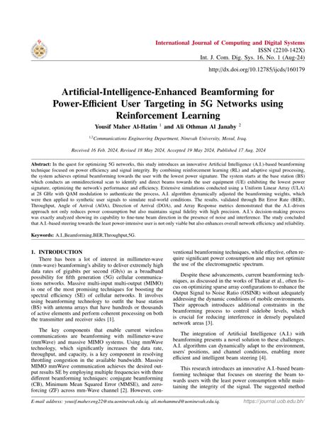 Pdf Artificial Intelligence Enhanced Beamforming For Power Efficient User Targeting In 5g