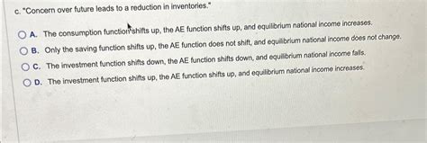 Solved C ﻿concern Over Future Leads To A Reduction In
