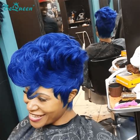 Bequeen Blue Mohawk Style Not A Wig Bequeen Wig
